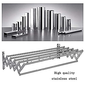 SEIFE Wall Mounted Towel Rack Drying Rack Retractable Airers Washing Line Indoor Folding Extendible Towel Shelf with Hooks Stainless Steel for Balcony Bathroom Terrace Bathroom Shelves