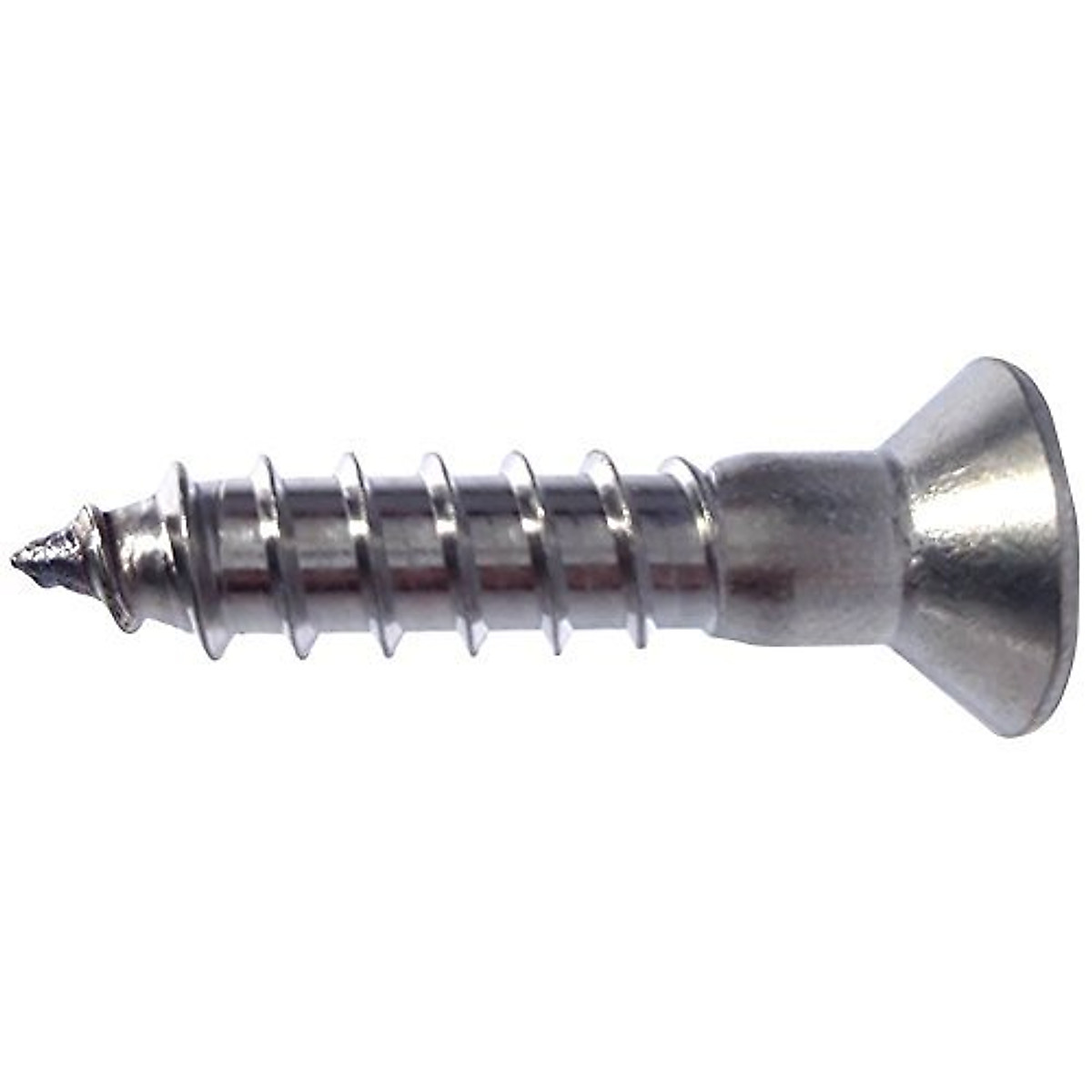 #10 x 1" Flat Head Wood Screws, Phillips Drive, Type 316 Marine Grade Stainless Steel, Partial Thread, Bright Finish, Quantity 25 by Fastenere