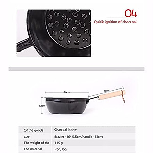 FEER Chimney Charcoal Starter Pot Barbeque BBQ Grill with Wood Handle Portable Charcoal Brazier
