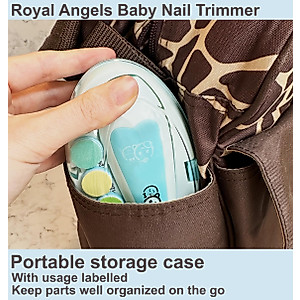 Royal Angels Baby Nail File 21 in 1, Safe Electric Baby Nail Buffer, Extra 13 Replacement Tools, Baby Nail Kit, Baby Nail Trimmer, Newborn Toddler Toes and Fingernails Clipper, Trim and Polish (Blue)