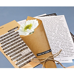 ONLYKXY Stickers 8 Sheets, 80 Pcs Word Stickers Black and White, Inspirational Quotes for DIY Journal, Scrapbooking, Decorating, Crafting, Correspondence