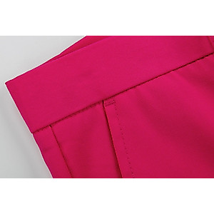 UNINUKOO Mens Dress Pants Slim Fit Solid Color Skinny Trousers Classic Business Casual Wedding Suit Pants US Size 29W x 30L Pink