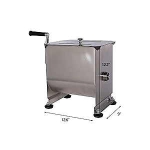 Hakka 15-Pound/7.5-Liter Capacity Tank Stainless Steel Manual Meat Mixers (Mixing Maximum 15-Pound for Meat)