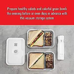 ZWILLING Fresh & Save Flat Lunch Box Large, Airtight Food Storage Container, Meal Prep Container, BPA-Free, Grey