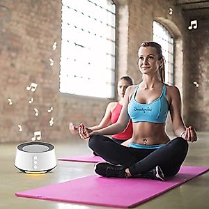 White Noise Machine with 14 High Fidelity Soundtracks, 10 Level Night Lights, Full Touch Metal Grille and Buttons, Timer and Memory Features, Plug in, Lullaby Machine for Baby, Adults