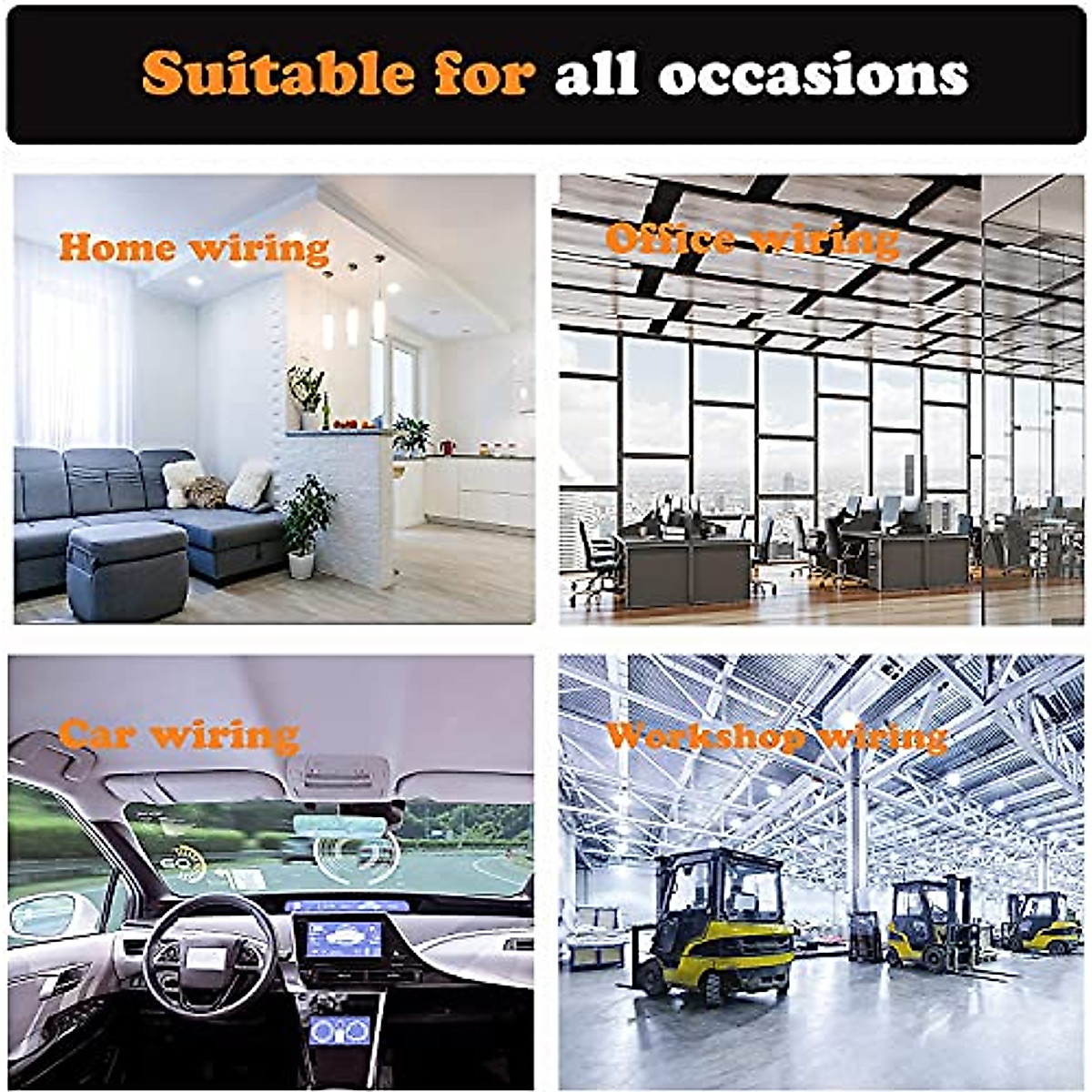 50pcs Cable Clips, Adhesive Cable Organizer Cord Holder, Durable Strong Cable Wire Management for Car, Office and Home (Black)