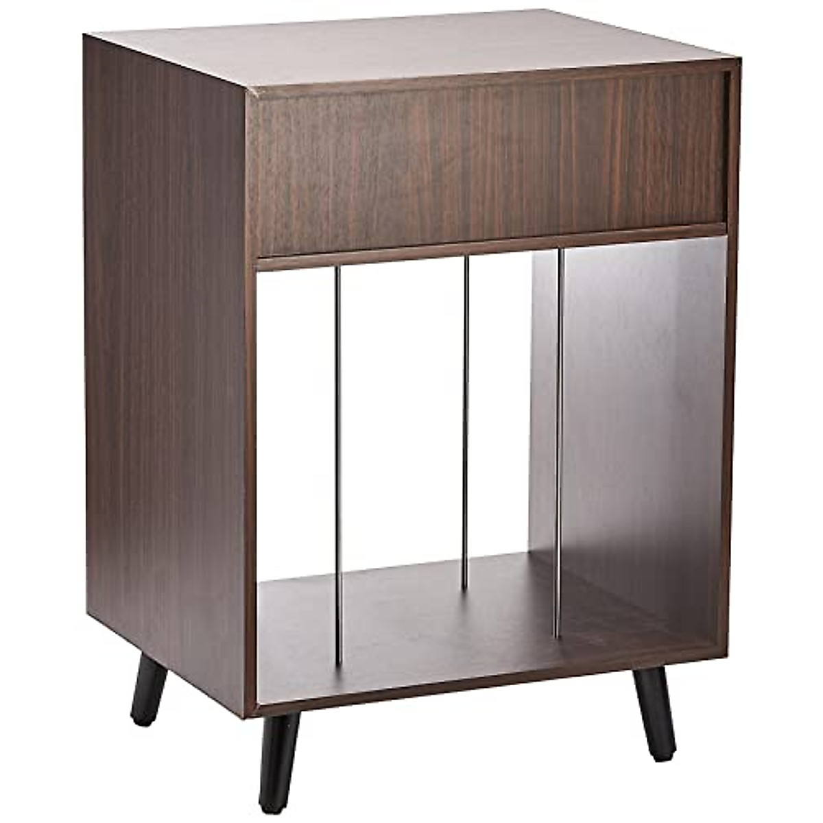 Victrola Vinyl,Metal Entertainment Stand with Record Holder, Espresso (VTA-270S-ESP)