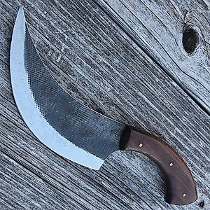 Armory Replicas™ - Upswept Forged Full Tang Deer Nation Skinning Knife – Premium Forged Steel Blade, Textured Stone Finish, and Comfortable Wood Handle