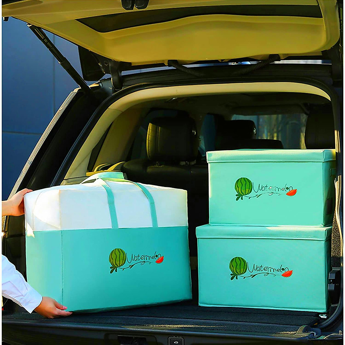 Purme Foldable Storage Bins,Pack of 3, Large Collapsible Cube Storage Boxes Organizer Containers Baskets with Reinforced Handle and Lid for Home Wardrobe Closet Bedroom