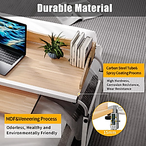 PaNeTnya Mobile Multifunctional Table Computer Desk,Height Adjustable Overbed Table with Wheels,Standing Workstation Laptop Cart,Rolling Bed Desk for Bedroom,Dining Room,Living Room