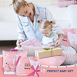 UOMNY Crib Bedding Set for Girls - Pink Baby Nursery Bedding Sets 3 Pieces Crib Quilt Comforter Fitted Crib Sheet Toddler Pillowcase Soft Star Baby Bedding Set
