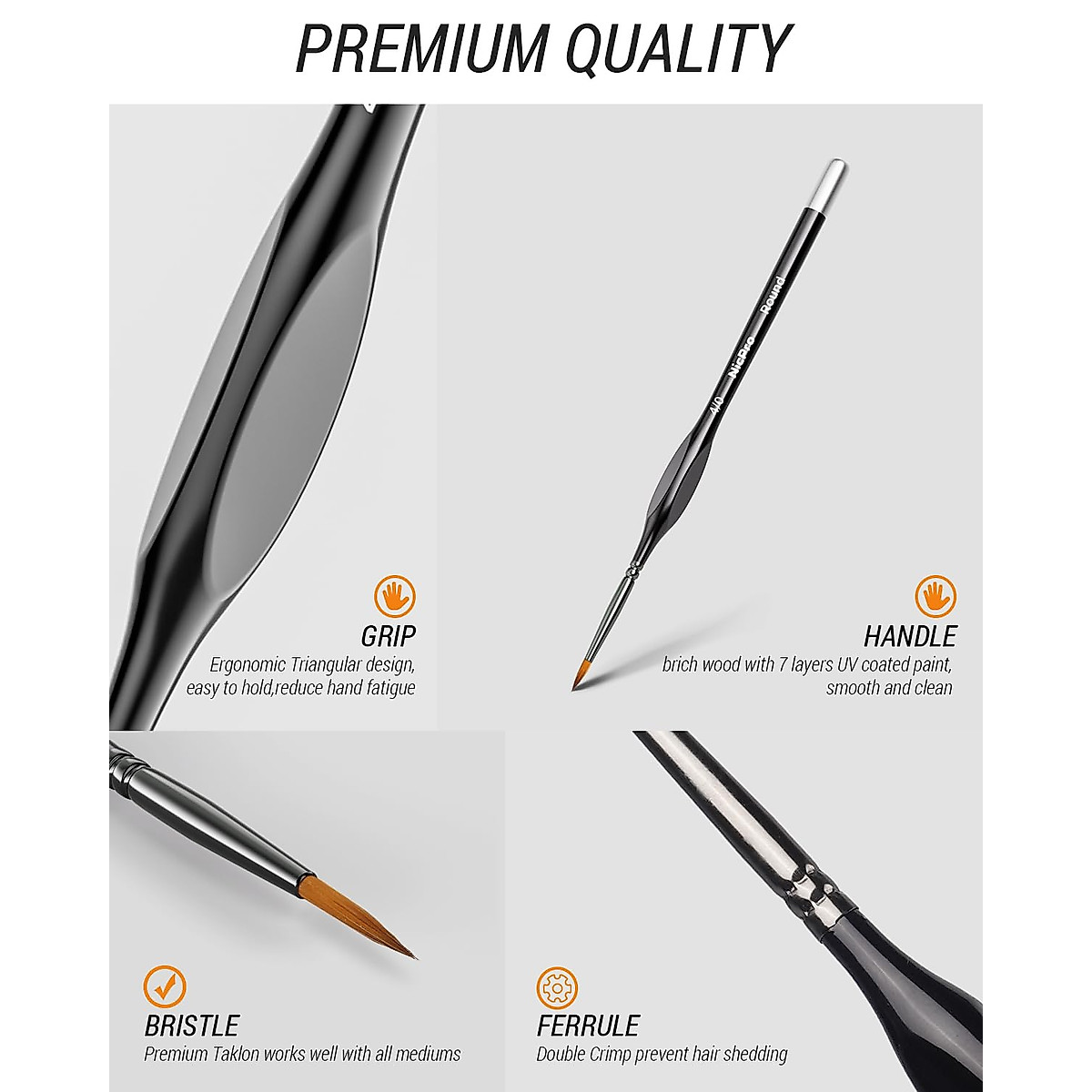 Nicpro Miniature Paint Brushes Drybrush - 21PCS Model Paint Brush Set for Acrylic Watercolor, Detail Paint Brush Dry Brush for Warhammer 40k, Citadel Paint, Model, DND Miniatures - with Container