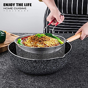 KIKIBRO Deep Fryer Basket 7.87" x 3.94", Round Stainless Steel Fry Baskets With Handle and Resting Hook for French Chips, Onion Rings, Chicken Wings, Pasta Small
