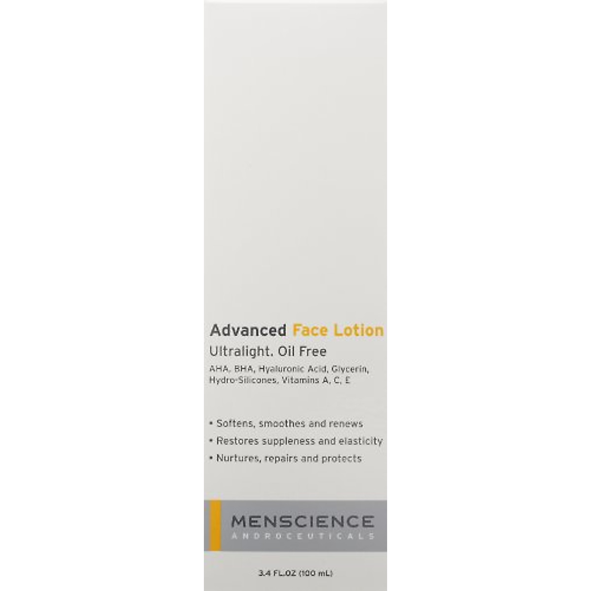 MenScience Androceuticals Advanced Face Lotion, 3.4 Fl Oz