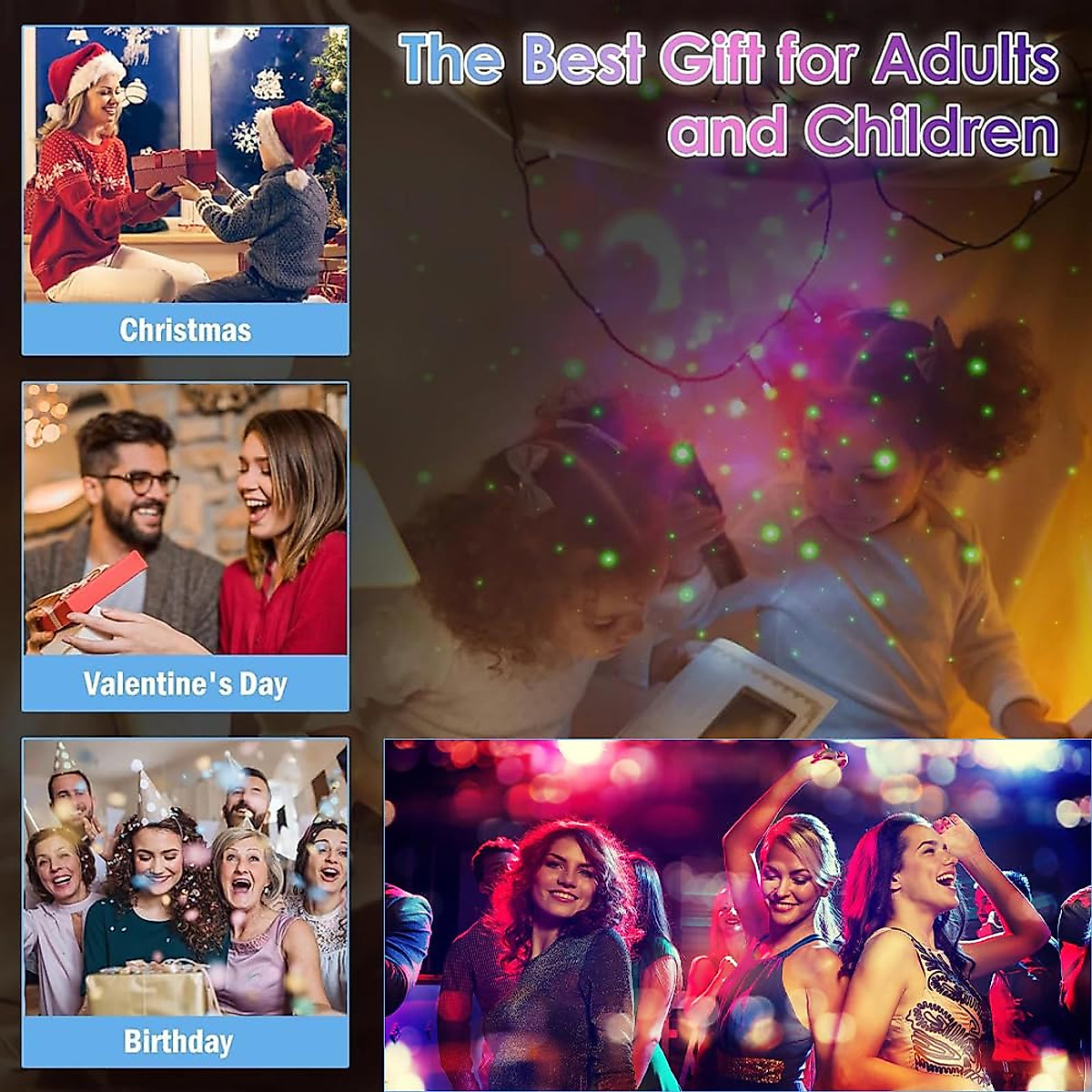 Party Lights Disco Light,RGB LED Strobe Lights Dj Lights Projector with Remote Control for Party Decorations Xmas Club Gift Karaoke KTV Bar Dances