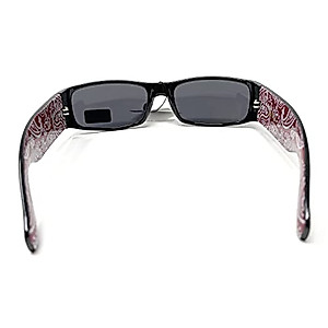 Locs Mens Hardcore Gangster Sunglasses Bandana Print BLACK/RED