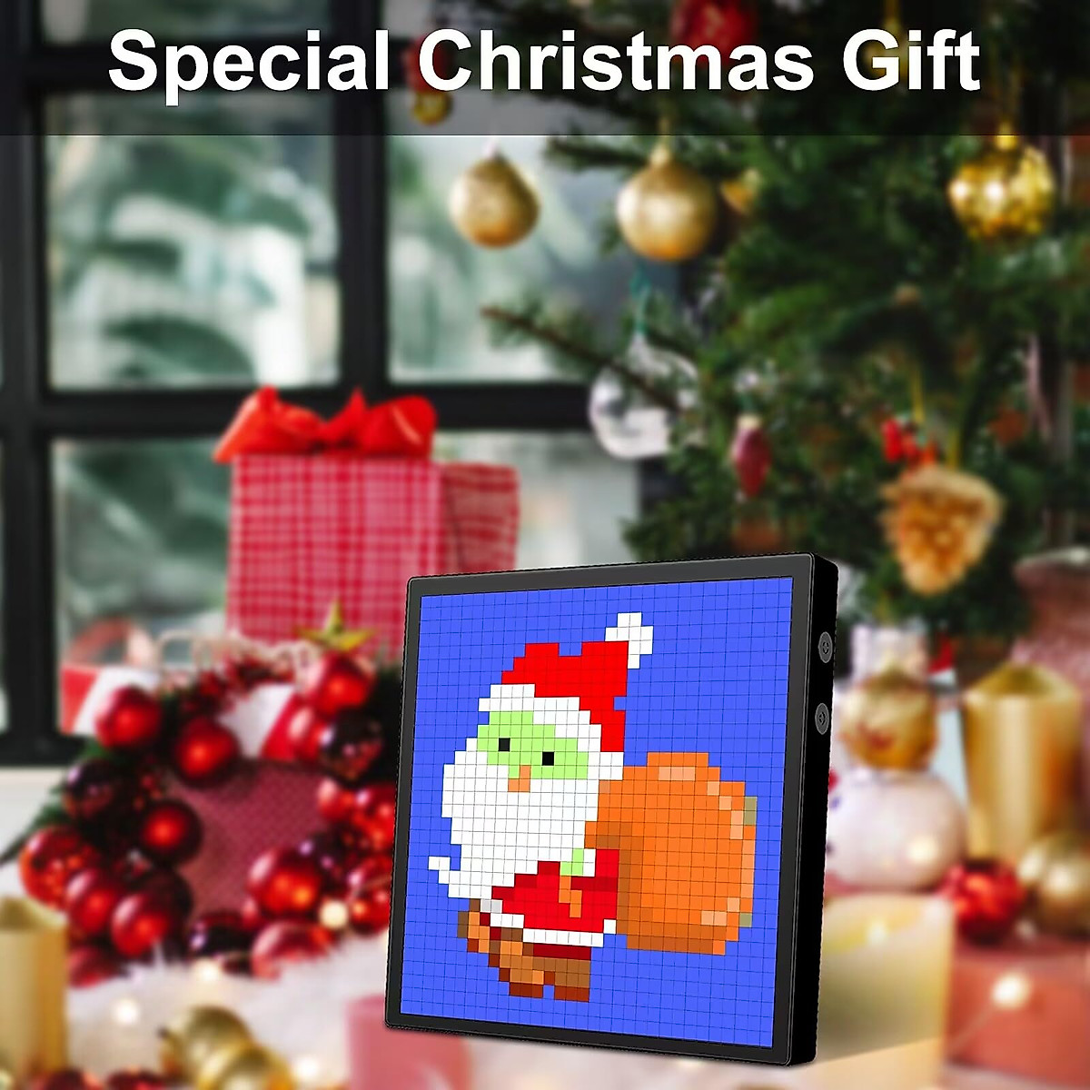 Neonawall LED Pixel Display, Pixel Art with 32 x 32 LED Panel Display APP Control Custom Text Pattern Animation for Gaming Room Decor, Digital Clock, Christmas Gifts