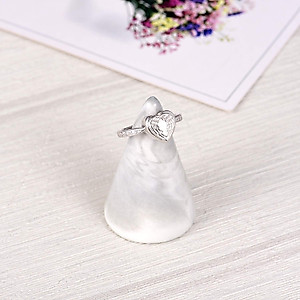 Fookduoduo Sterling Silver Cremation Jewelry Ring for Ashes - Angel Wings Urn Ring for Women Forever in My Heart Urn Rings for Keepsake Memorial Gift(Silver 7)