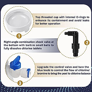 R171016 Pool Automatic Chlorine/Bromine Offline Feeder 300 Chlorinator Compatible with pentair R171016 Rainbow 300 Pool Feeder,2 Additional Control Valve Replacements and Other Accessories