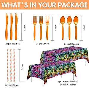 HIPVVILD 90's Party Decorations Tableware - 90s Theme Birthday Party Supplies Include Paper Plate, Cups, Napkins, Tablecloth, Cutlery, Straw, 90s Theme Birthday Party Decorations Dinnerware | Serve 24