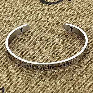 Kivosliviz Baptism Bracelet Gift For Women I Left it in The Water Cuff Bracelet Adult Baptism Jewelry Baptized Bracelet for Teen Girl