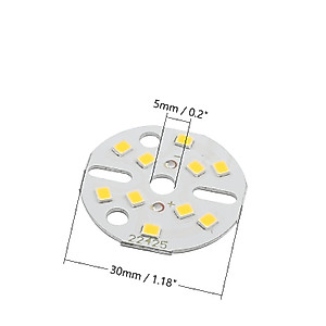 Othmro 5Pcs 1.22in Dia LED Chip Bulb Super Bright High Power 15-17V 3000K 2835 Aluminum LED Bulb Surface Mounted Device Light Beads Floodlight for Camper Light Bulb Home Reading Light Marine Lamps