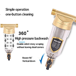 CJGS Water Pre-Filter,Whole House Spin Down Sediment Water Filter- Flushable Prefilter Filtration for Whole House Water Filter Purifier System Pipe Diameter 25mm