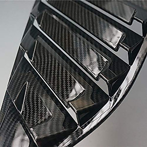2X Sport Style Carbon Fiber Print Quarter Window Scoops Louvers For Ford Fusion Mondeo 2013-2021 (Carbon Fiber Style)