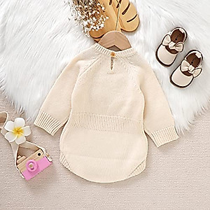 Baby Girls' Bodysuit Newborn Clothes Toddler Sweater Romper Long Sleeve Pullover Winter Infant Onesies Spring For Photo Shoot Yellow-9-12 Months