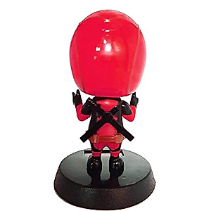 RRI Deadpool Cute Solar Powered Bobblehead Home Office Ultra Detail Relaxing Toy ., Red, 4 inches