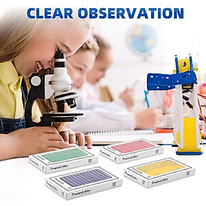Jiusion 48Pcs Prepared Microscope Slides Specimen Animals Insects Plants Flowers Sample Biological Specimen, Stereo Microscope Slide for Kids Children Students Enlighten Education