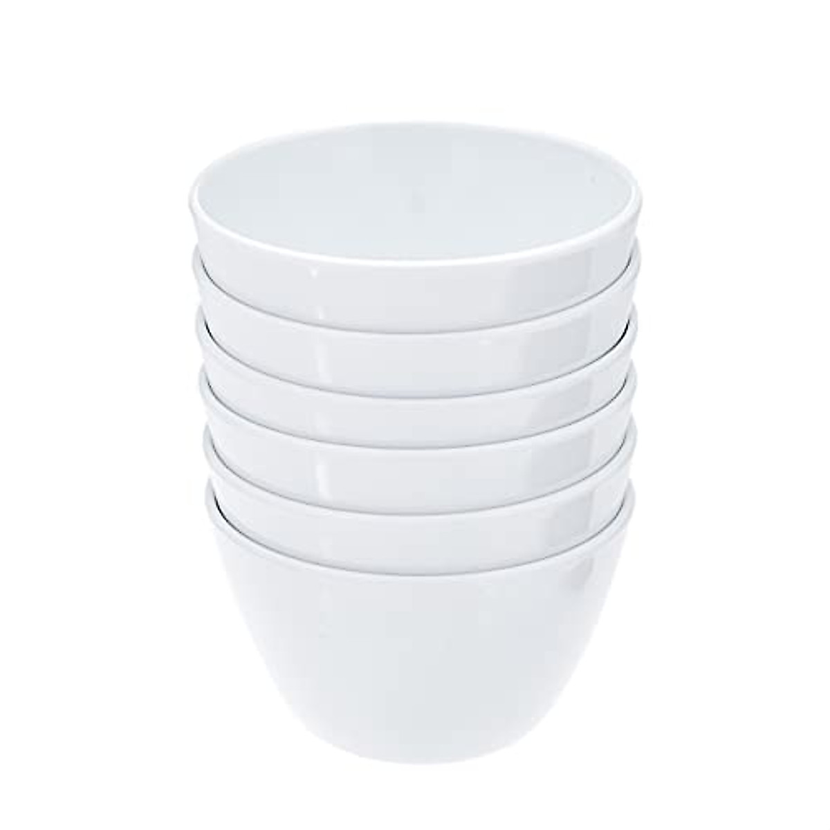 AmazonCommercial 8 oz. White Melamine Bowl - 6 Piece Set