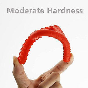 Sensory Chew Toys for Kids with Teething, ADHD, Autism, Biting Needs,Oral Motor Chewy Teether, Silicone chewlery for Boys and Girls(2 Pack red Yellow)