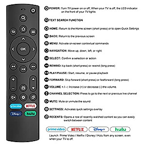 Replacement Remote for All Insignia Fire TVs/Toshiba Fire TVs/AMZ Omni Fire TV/AMZ 4-Series Fire TVs