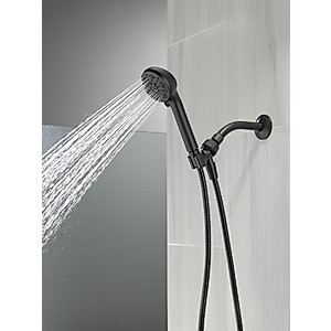 Delta Faucet 4-Setting Handheld Shower Head, Black Shower Head with Hose, Showerheads & Handheld Showers, Handheld Shower Heads, Detachable Shower Head, Hand Shower 1.75 GPM, Matte Black 75413BL
