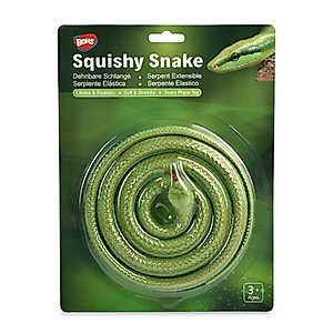 BOHS Elastic Rubber Green Snake- Stretch & Swing - Easy Camouflage - Prank Toy Scary Fake Lifelike Animal Model - 130 CM / 4.2 Feet
