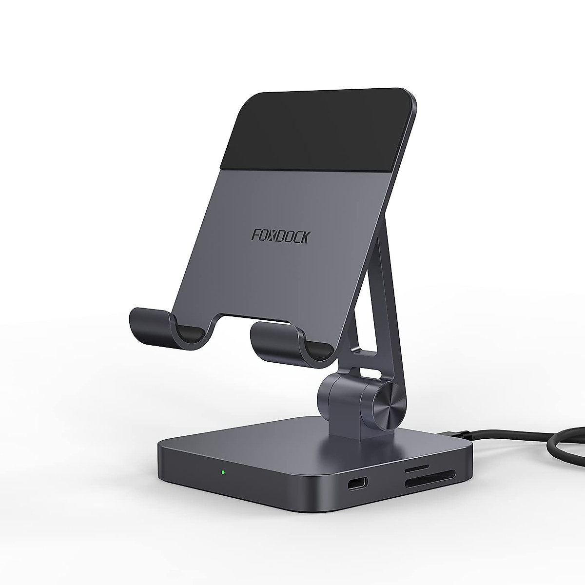 USB C Hub Charging Stand - Enhanced 7 in 1 USB-C Docking Station with 4K HDMI Adapter for TV, Portable 100W PD USB Multiport Dongle 2 x USB 3.0, Card Reader, Audio Jack for iPad Pro, MacBook Pro