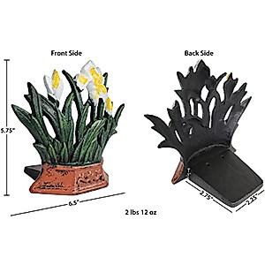 Lulu Decor, Cast Iron Flower Bouquet Decorative Door Stopper 2 lbs 12 oz