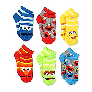 Sesame Street Baby-Boys Multi pack Socks, 6 Pack, Stripes Quarter 6 Pk, 12-24 Months