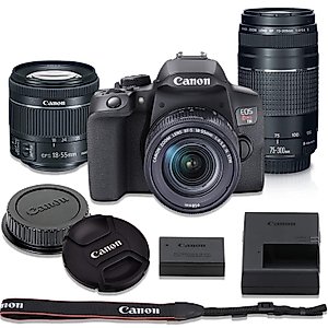 Canon EOS Rebel T8i DSLR Camera with 18-55mm Lens Bundle + Canon 75-300mm III Lens Included with Manufacturer Accessories - 1 Year Canon USA Warranty