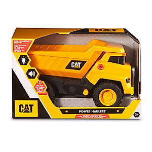 CAT Construction Toys, Power Haulers Dump Truck, Realistic Lights and Sounds, Motion Drive Technology, Working Features, & Realistic Construction Experience.