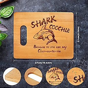 Shark Coochie Board, Charcuterie Board, Wooden Engraved Smooth Cutting Board Portable Easy to Clean Funny Meat and Cheese Board for Kitchen Camping Picnic (Shark 27x21)