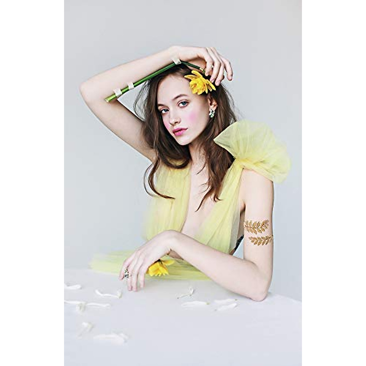 YallFF Greek Roman Laurel Leaf Bracelet Armband Golden Laurel Leaves Crown Tiara Costume Greek Goddess Headband Hair Comb Bridal Wedding Headpiece Hair Accessories