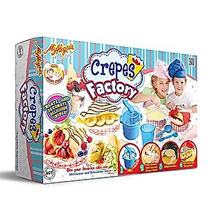 MI ALEGRIA CREPES FACTORY SET. MAKE REAL FRENCH STYLE CREPES. DECORATE, FILL AND CHOOSE YOUR FAVORITE TOPPINGS. SET INCLUDES 27 PIECES