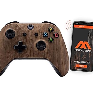 Wooden Grain Smart Rapid Fire Custom Modded Controller for Xbox One S Mods FPS Games and More. Control and Simply Adjust Your mods via Your Phone!