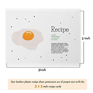 Recipe Card Protectors Kitchen Plastic Recipe Sheet Protectors Clear Recipe Page Protector (200, 5 x 3 Inch)