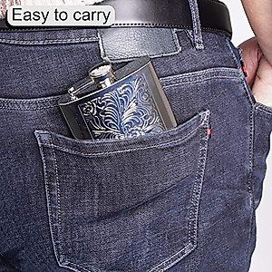 Octaville flasks for liquor for men Stainless quality hip flask 8oz Pocket Engraved Wine Drink Pot Alcohol flagon metal 220ml whiskey flask (Pattern)