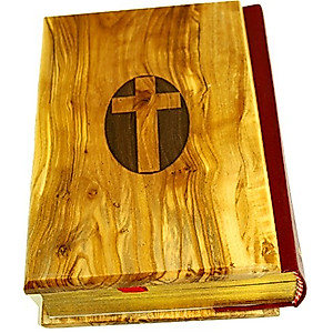 Holy Land Market Jerusalem Bible, Olive Wood Cover Carved with The Last Supper/Crucifixion (English, 1094 Pages)