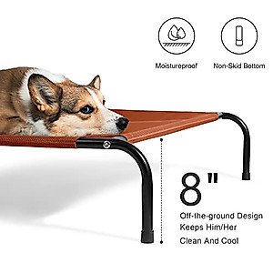 Love's cabin Outdoor Elevated Dog Bed - 49in Cooling Pet Dog Beds for Extra Large Medium Small Dogs - Portable Dog Cot for Camping or Beach, Durable Summer Frame with Breathable Mesh