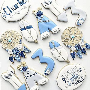 Native Dream Catcher Cookie Cutter 5 Piece Set from The Cookie Cutter Shop - TeePee, Feather, Dream Catcher, Boho Plaque, Arrow Cookie Cutters - Tin Plated Steel Cookie Cutters